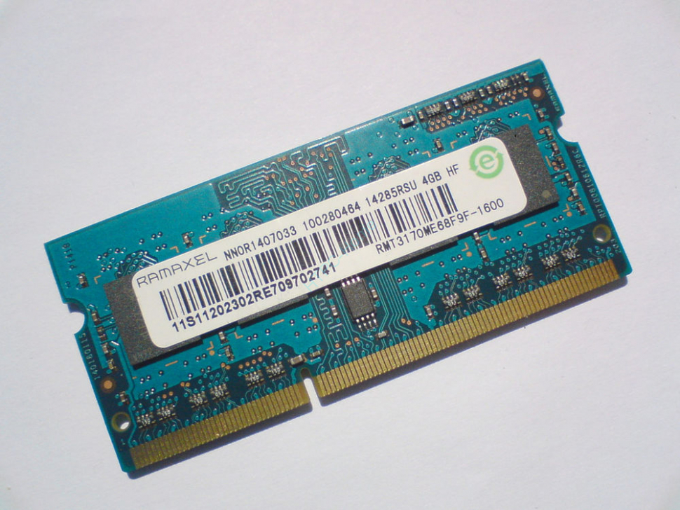 Оперативная память 4Gb RAMAXEL RMT3170MN68F9F-1600 DDR3L 1600 SO-DIMM ...