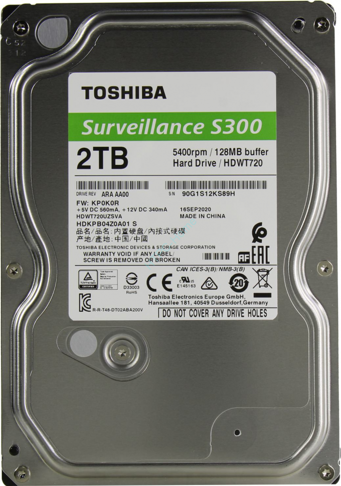 Жесткий диск 2Тб Toshiba Surveillance S300 HDWT720UZSVA , купить по ...