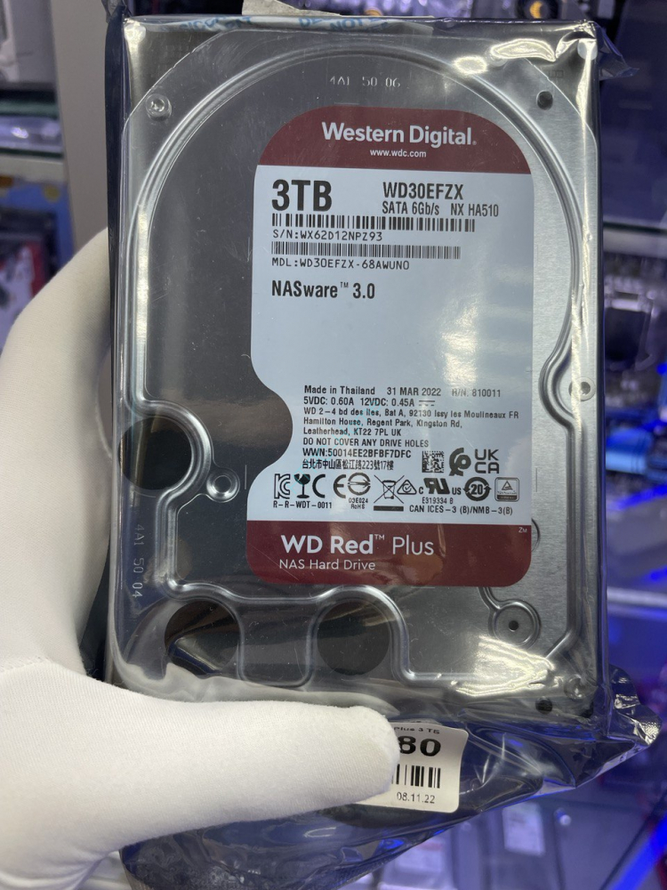 Жесткий диск 3Tb Western Digital Red Plus WD30EFZX 3.5" 5640rpm 128Mb ...