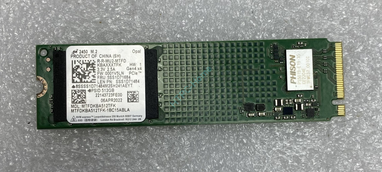 Твердотельный накопитель 512ГБ Micron 2450 MTFDKBA512TFK PCIe Gen4 ...