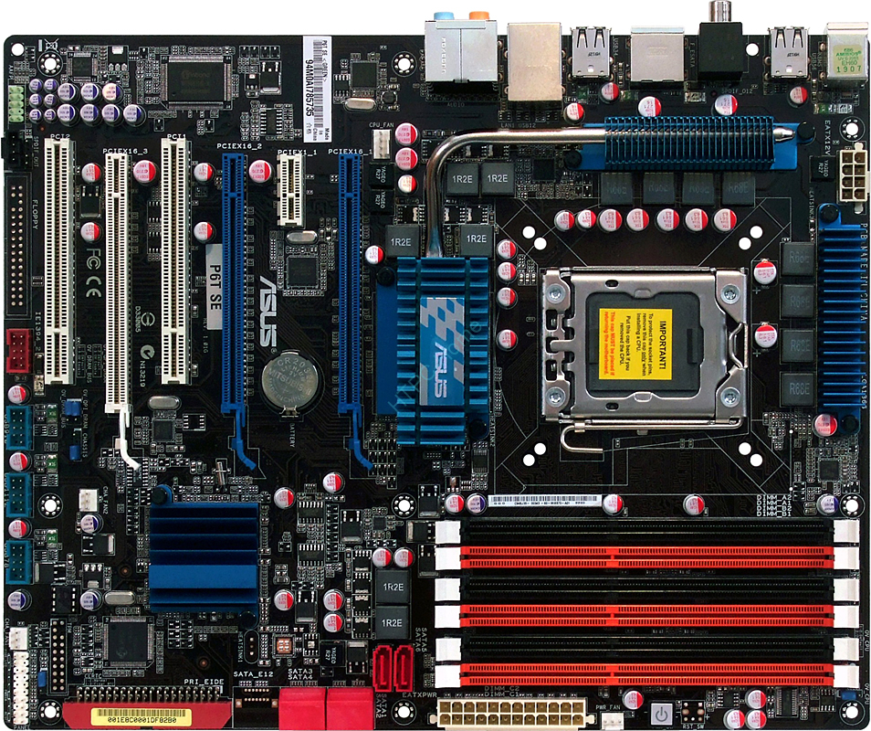 ASUS P6T SE (OEM) LGA1366 3xPCI-E+GbLAN+1394 SATA RAID ATX 6DDR3 ...