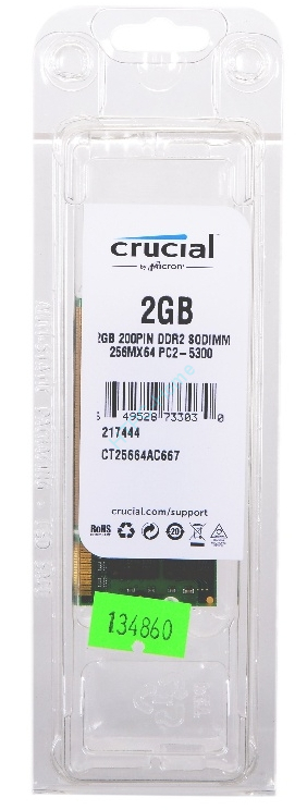 SODDR-2 2Gb Crucial SODIMM PC2-5300 667MHz (CT25664AC667), купить по ...